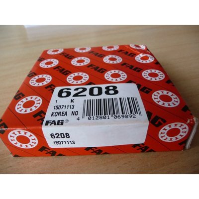 FAG 6208 Deep Groove Ball Bearing