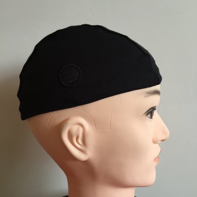 Black Cotton Polyester Skull Cap Helmet Liner With velcro  Wicked fabrics Beanies supplier