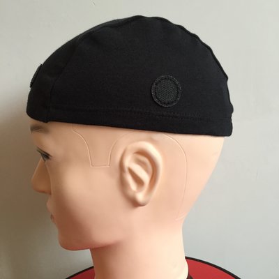 Black Cotton Polyester Skull Cap Helmet Liner With velcro  Wicked fabrics Beanies supplier