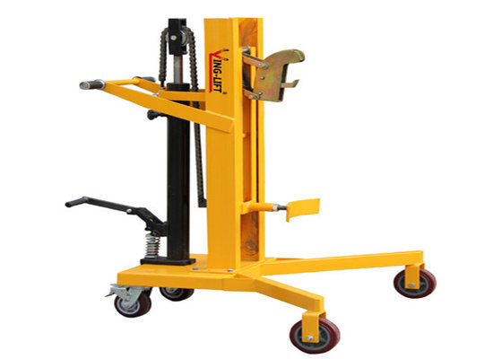 V - Shaped Hydraulic Drum Dumper 600mm Height , Manual Hand Drum Carrier
