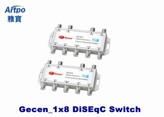 Gecen Gd-81E 1*8  Satellite DiSEqC Switch DVB Accessories for FTA DVB-S / S2 Decoder