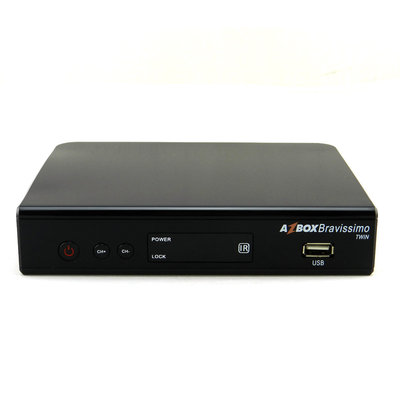 RS-232 / HDMI / USB / RJ45 Digital TV Decoder Azbox Bravissimo Twin Tuner Satellite Receiver