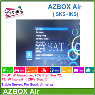 High Definition Azsky SK4 Slim TV Satellite Receiver For Brazil Watch 70W 30W