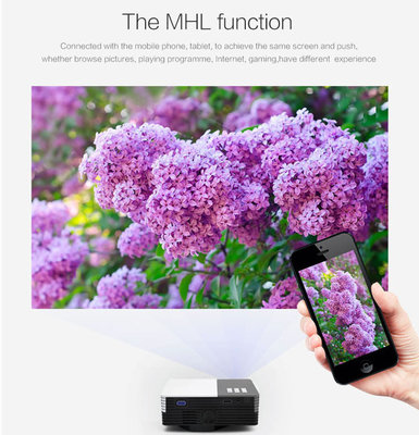 USB VGA HDMI Digital Led Android Smart Projector 80 Lumens Native Video for Home Theater / AV