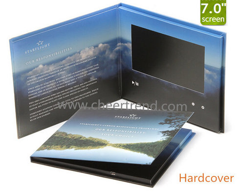 Innovation 7 inch hardcover video brochure,video book,video card for invitation,advertising or promotion
