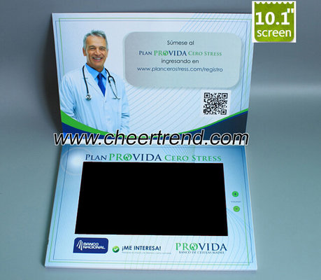 Marketing 10 inch avi TFT LCD video greeting card,video book video brochure for advertising