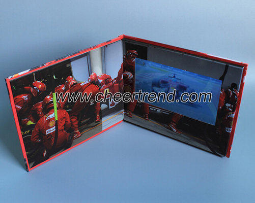 2017 High quality F1 Promotion Hardcover 7 inch digital lcd video screen greeting cards video brochure Book
