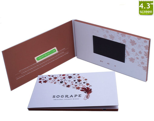 Whosale price 4.3 inch lcd screen video brochure / video greeting card with 128M memory for gifts,promotion,marketing