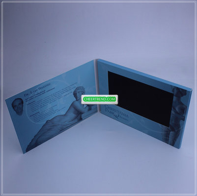 Customized 7 inch paper business brochure lcd greeting card video brochure with built in memory 256Mb-16GB for christmas