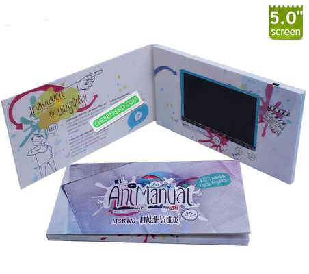 2017 Super slim TFT LCD video screen brochure module 5 inch video greeting card for christmas gifts