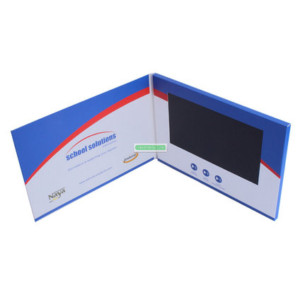 School Solution customized 7 inch video brochure, video book and video card for invitation,advertising or promotion