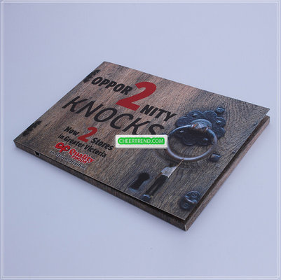 High Quality beautiful wood color printing 7 inch advertising LCD screen video brochure business card