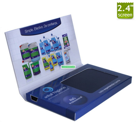 Custom printing A5 2.4 inch LCD video brochure / video book / video mailer /video business card with 128Mb memory