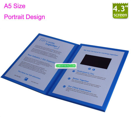 2017 New design best selling portrait 4.3 inch lcd screen video brochure digital catalogue with 128M/256M/512M/1GB