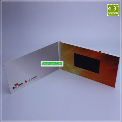 Promotional OEM TFT Screen 4.3 inch lcd video greeting card, video brochure with 128M memory