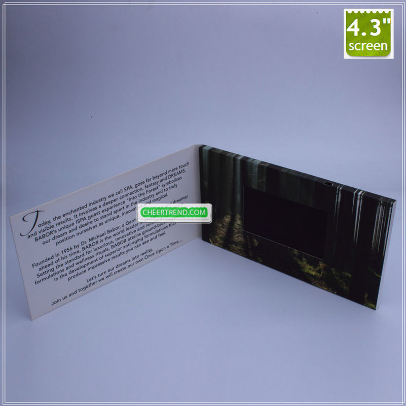 China factory 4.3 inch TFT LCD Video brochure Video book and Video Mailer
