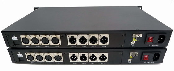 8 channel (XLR) balanced audio to fiber converter or 4 ch 2 way 3pin XLR balanced audio over fiber optic Extender