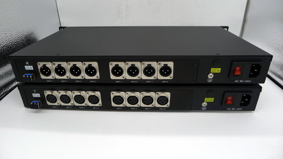 8 channel (XLR) balanced audio to fiber converter or 4 ch 2 way 3pin XLR balanced audio over fiber optic Extender