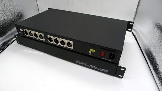 8 channel (XLR) balanced audio to fiber converter or 4 ch 2 way 3pin XLR balanced audio over fiber optic Extender