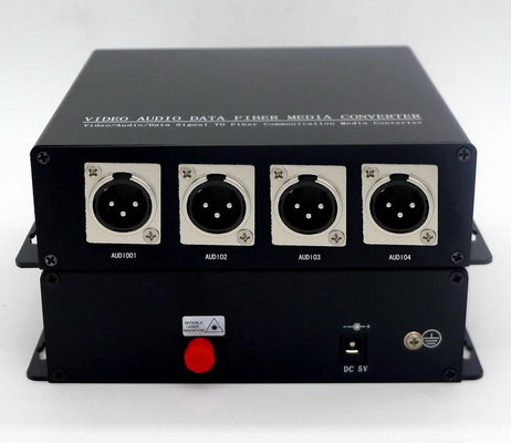 4channel (3 Pin XLR) balanced audio to fiber converter -2 bidi XLR over fiber optic Extender