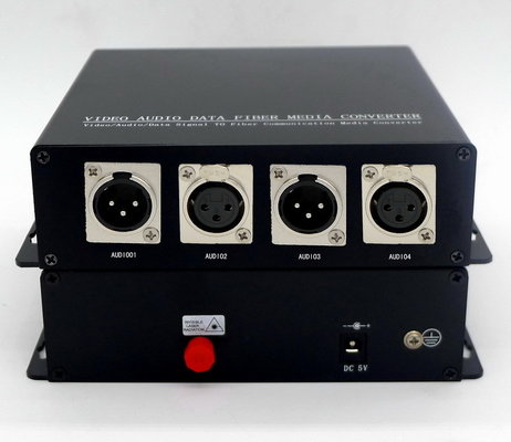 4channel (3 Pin XLR) balanced audio to fiber converter -2 bidi XLR over fiber optic Extender