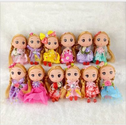 Eco - Friendly Bobby Doll Toys for Girls , Plastic Cartoon Dolls with Lace
