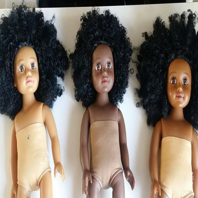 18 Inches  vinyl African American dolls with half  colth body