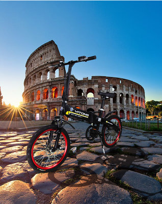 Black White Orange Color Electric Folding Bike Lightweight With CE Certification