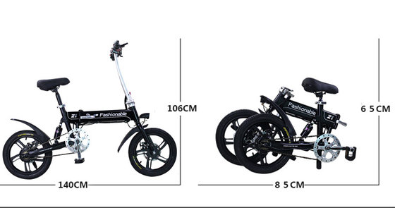 Z1 Foldable Electric Bike , 6061 Folding Mountain Bike 25 Degree Max Climbing Angel