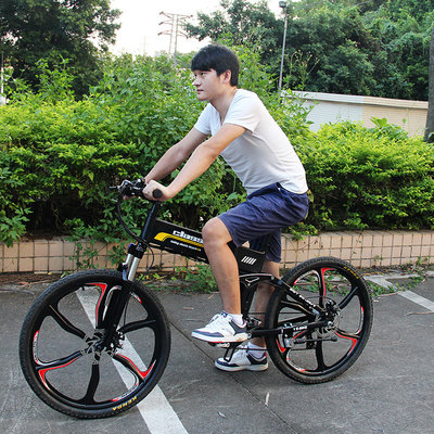 Disc Brake Folding Electric Bike 250w 80km Range With 36V 10.4Ah Hidden Battery