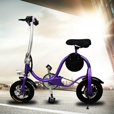 Small Electric Folding Bike Lightweight 12 Inches Wheels 25 Degree Max Climbing Angel