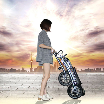 Removable Battery Electric City Bike 12 Inches Wheels 6061 Aluminum Alloy Body