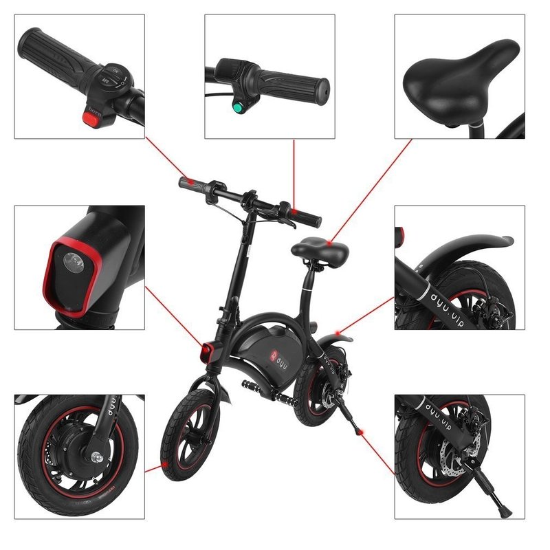 12 Inch Wheel Electric Mountain Bicycles Fold Up E Bike With Rear Disc Brake