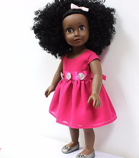 18 Inches  vinyl African American dolls with dress