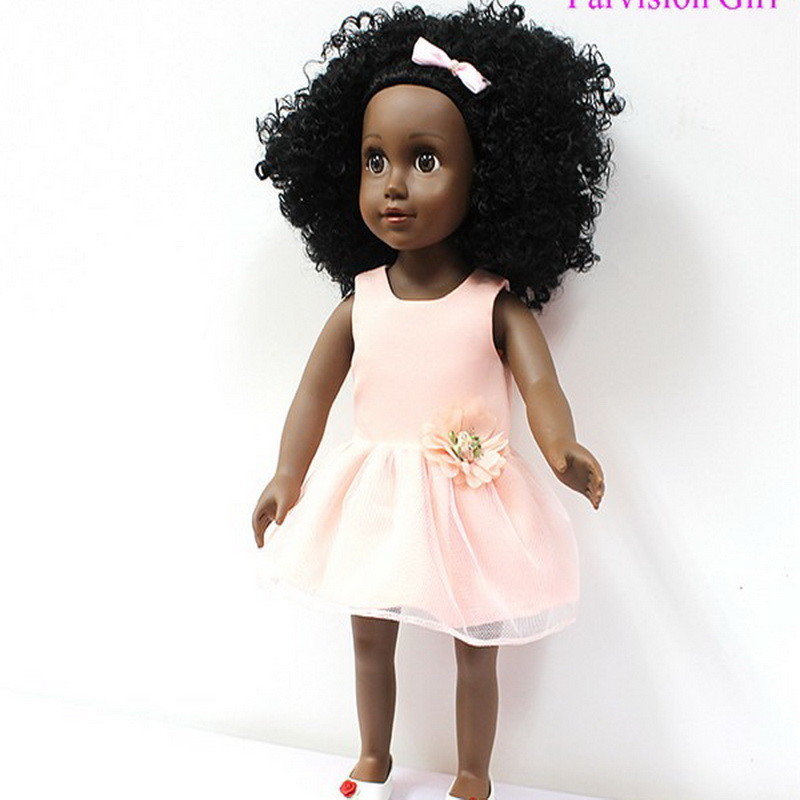 18 Inches  vinyl African American dolls with fashion dress