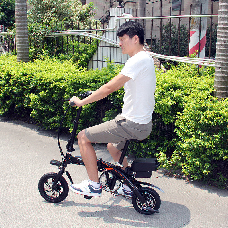LCD Screen Middle Folding Road Bike 12'' Size With Removale Lithium Battery