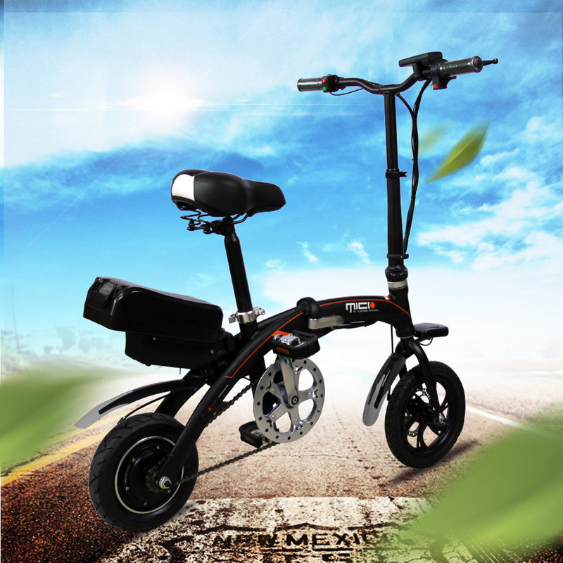 C1 Light Handy Black Collapsible Electric Bike DC 36V 250W Detachable Battery