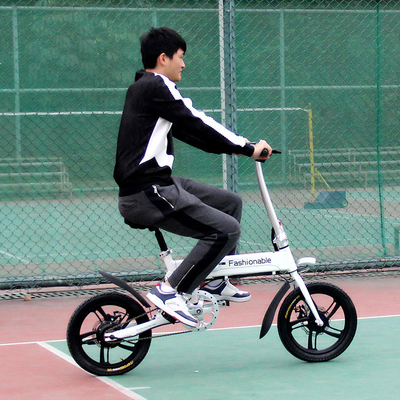 Center Shock Absorbed Electric Folding Bike Lightweight , Fold Up Bicycle 250W 16 Inch