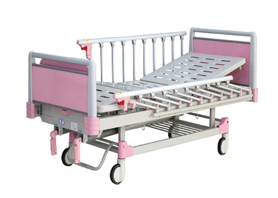 Two Cranks Manual Pediatric Hospital Bed , Pediatric Medical Bed With Dinning Table