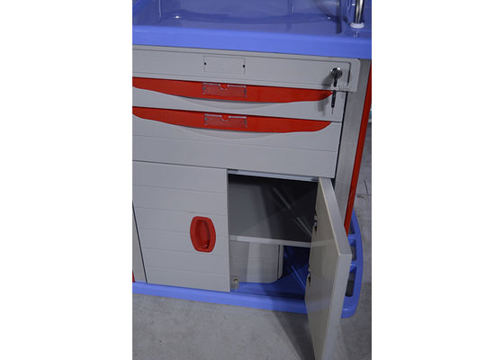 Dust Proof Emergency Medicine Trolley Centralized Locking System Optional Size