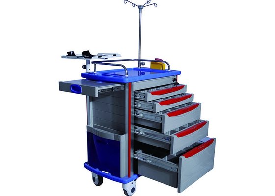 Dust Proof Emergency Medicine Trolley Centralized Locking System Optional Size