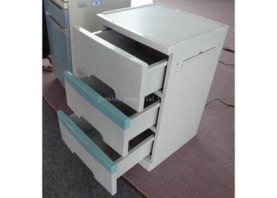 3 Drawers Hospital Ward Furniture , Hospital Bedside Cabinet ABS Injection Frame