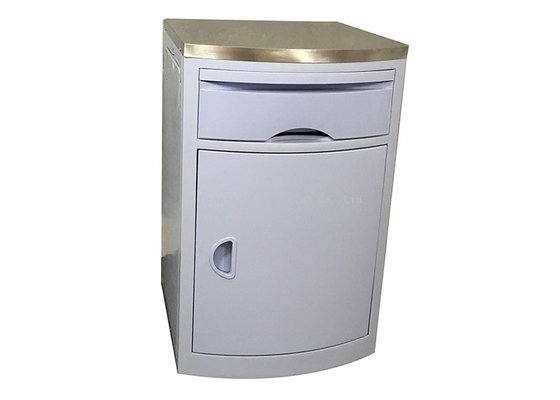 Four Silent Wheels Hospital Ward Furniture Easy Moving Stainless Steel Top