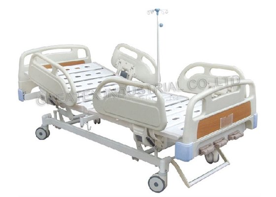 Folding Metal Hospital Manual Bed Three Cranks Fodable Hospital Bed