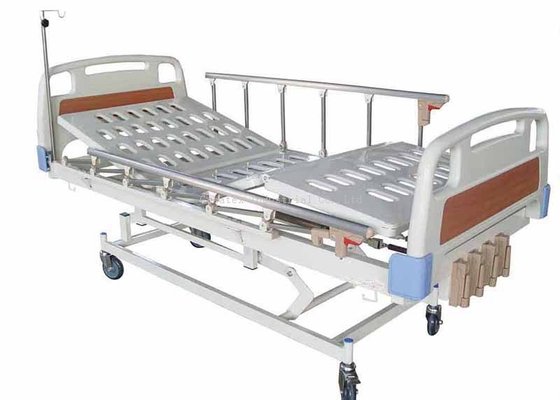 5 Functions Manual Hospital Bed With Folding Aluminium Alloy Handrails