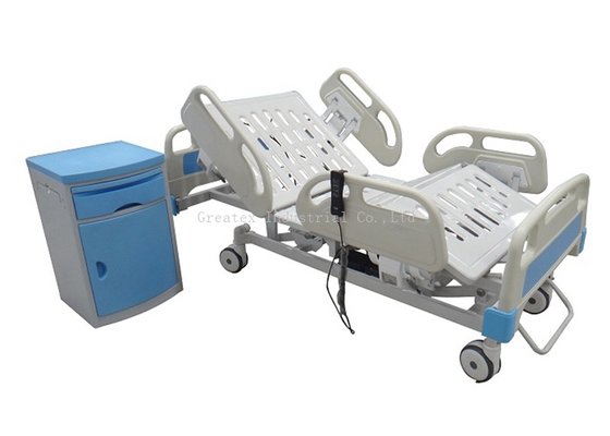 Adjustable Full Electric Hospital Bed With Mattress/ Bedside Cabinet 3 Functions