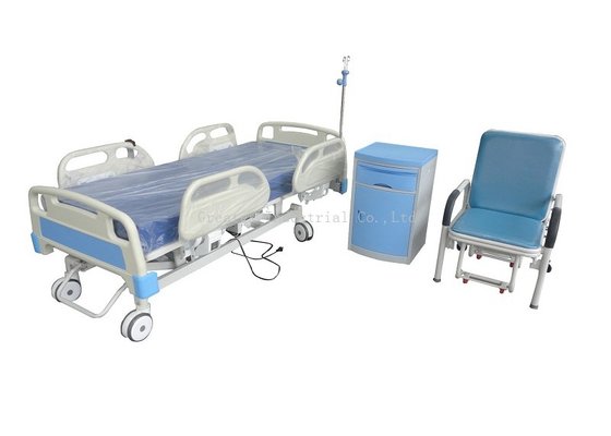 Adjustable Full Electric Hospital Bed With Mattress/ Bedside Cabinet 3 Functions