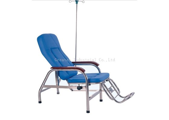 Blue Medical Infusion Chairs Hospital Nursing Room Furniture High Load Capacity