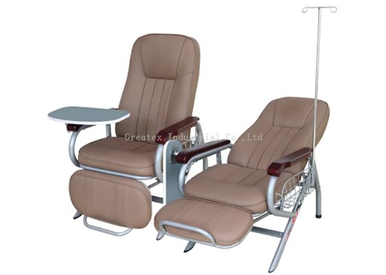 Convertible IV Infusion Chairs Power Coated Steel Frame With Dinning Table