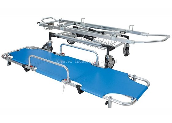 Manual Patient Transfer Trolley , Ambulance Emergency Stretcher Trolley